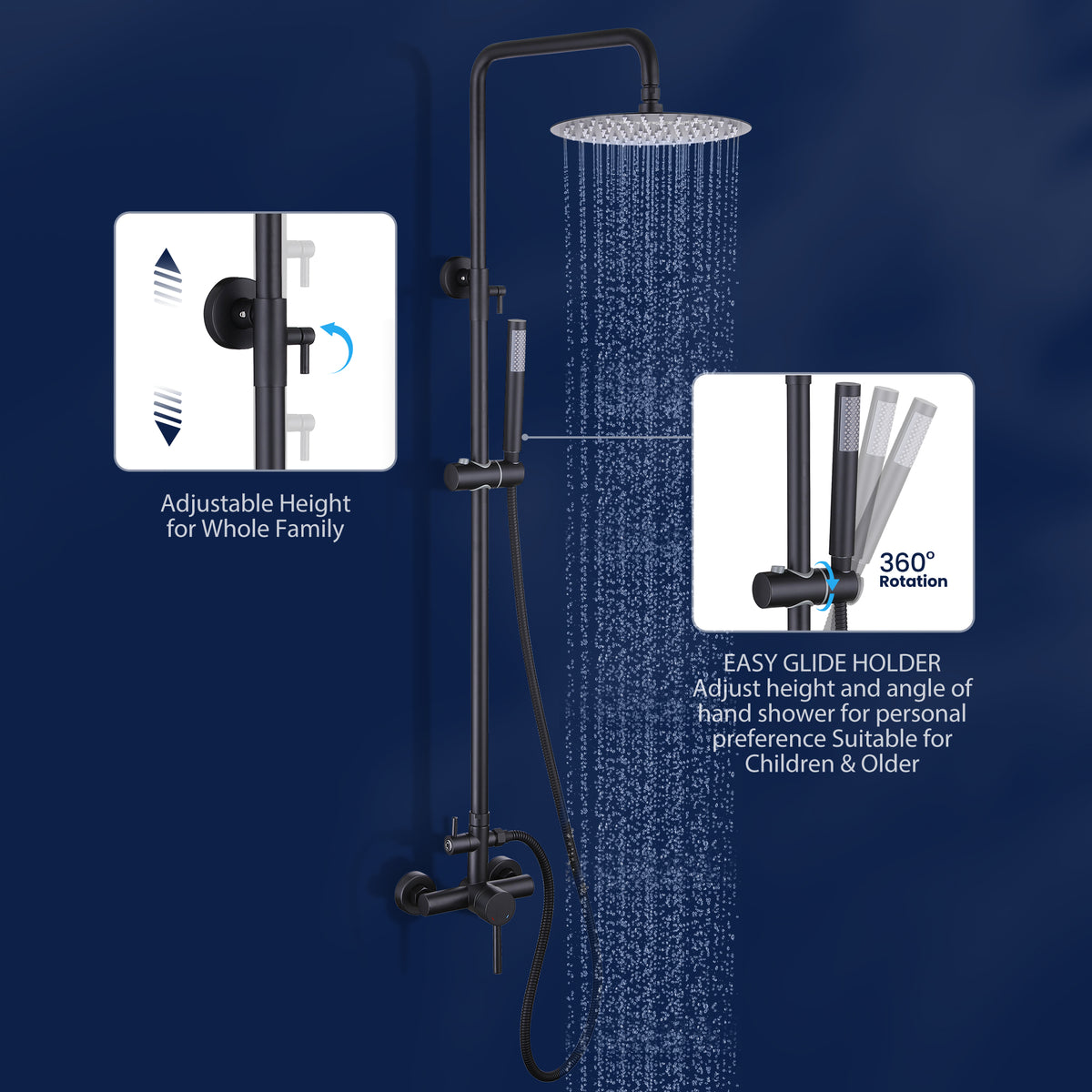 Modern Outdoor Shower Fixture with SUS 304 Stainless Steel – Mooroca